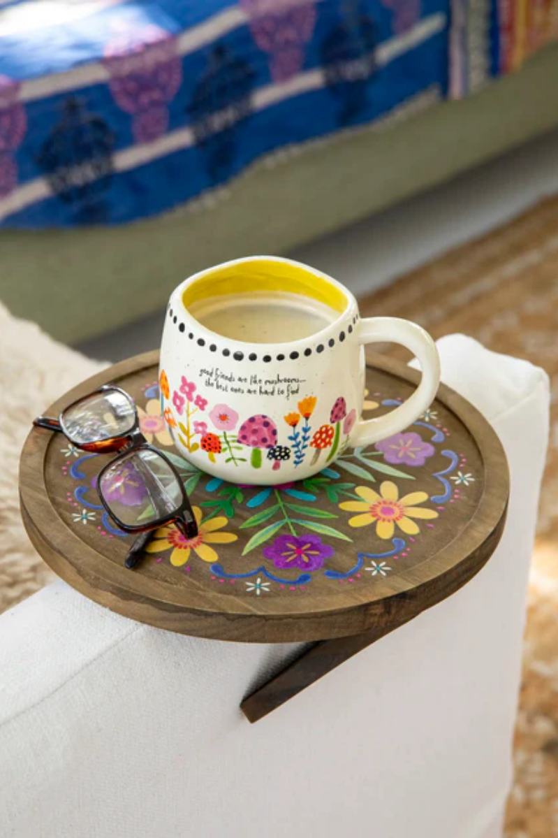 Folk Flower Clip On Sofa Tray Table | Natural Life – The Boutique