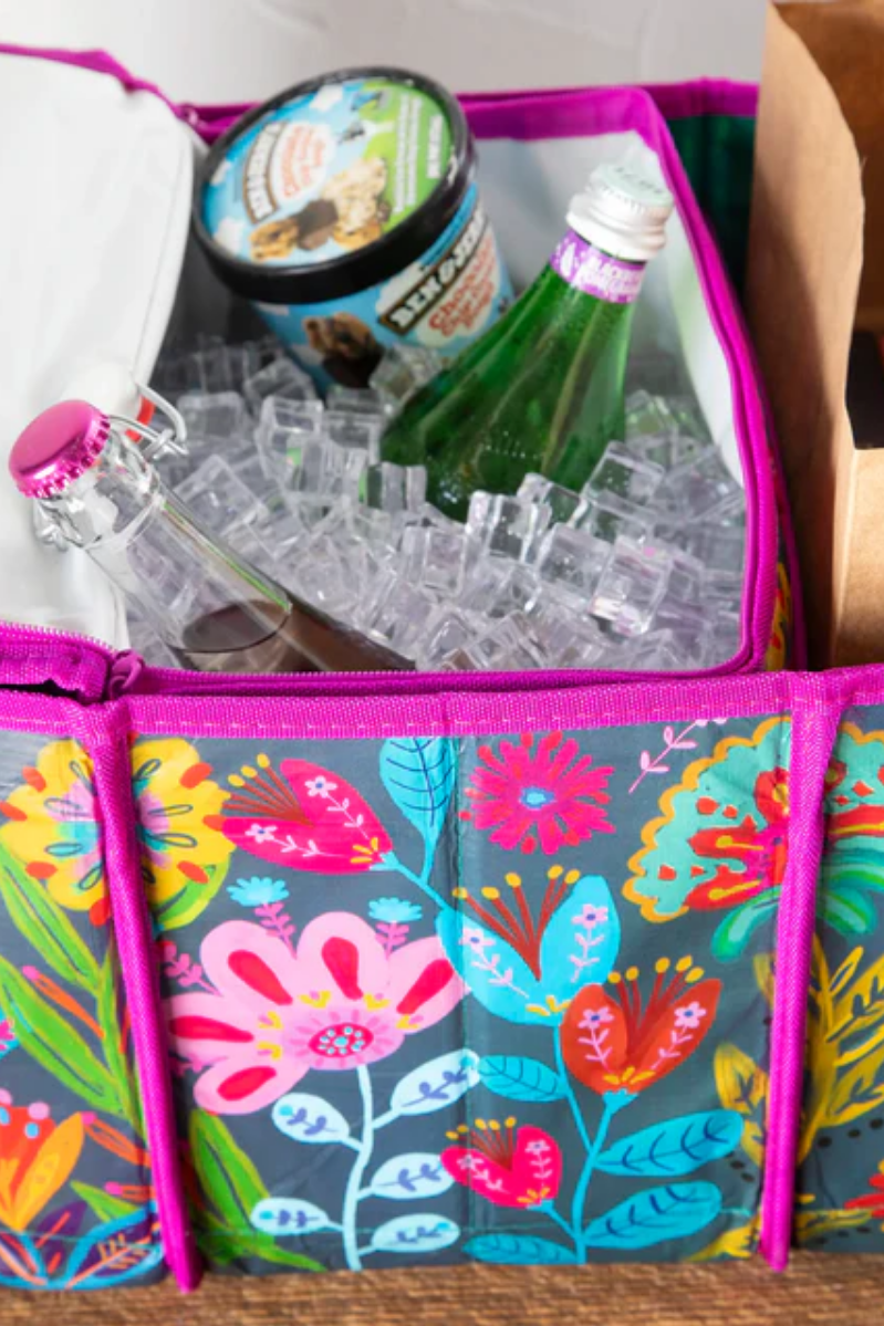 Car Trunk Organizer | Navy Folk Flower – The Boutique