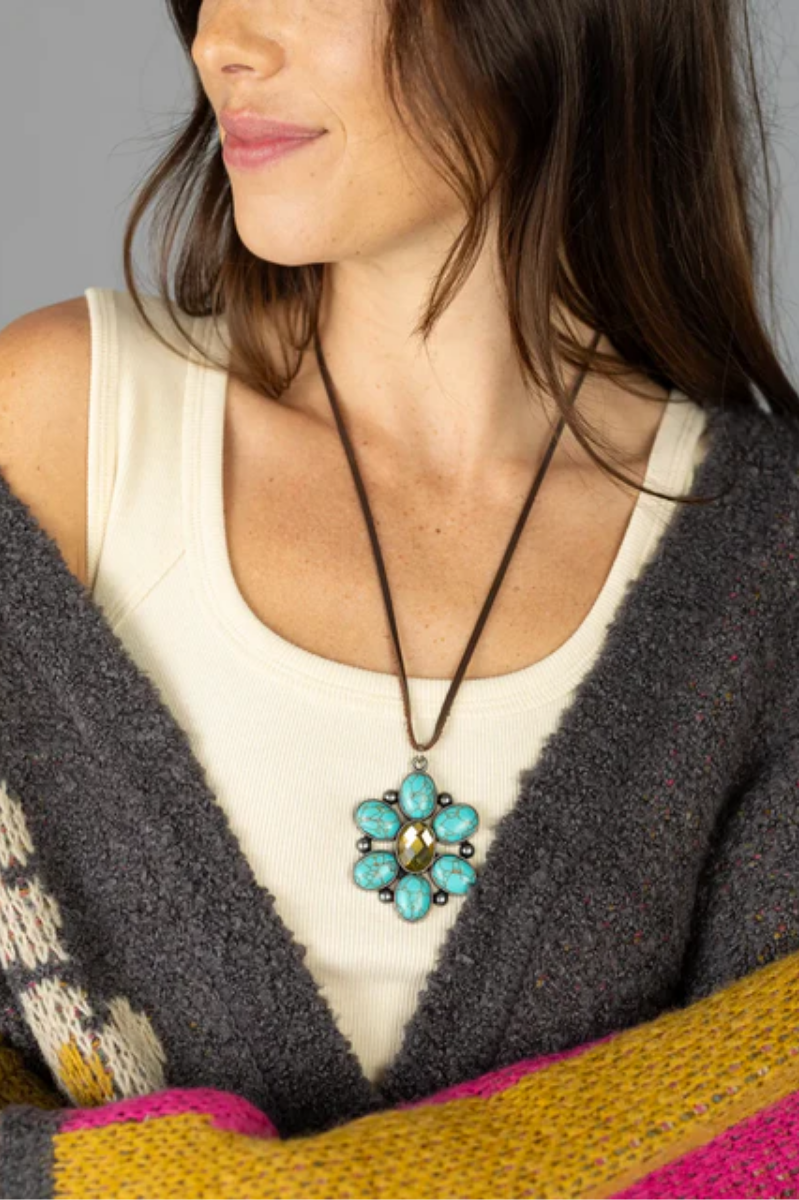 Turquoise Gemstone Pendant Necklace | Natural Life – The Boutique