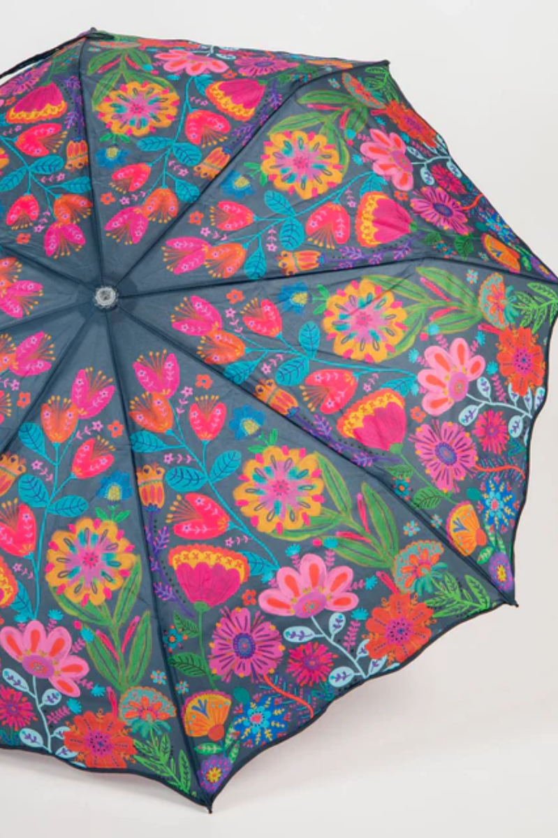 Floral Fold Up Umbrella | Natural Life – The Boutique